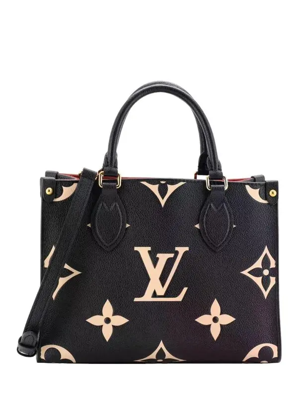 LOUIS VUITTON Onthego Pm Tote Bag Bicolor Monogram Empreinte Giant - Black