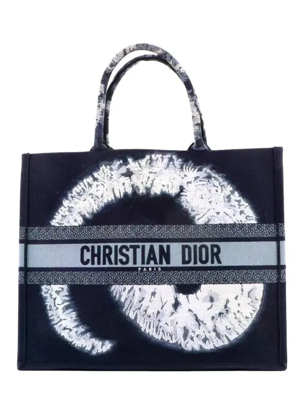 Dior Book Embroidered Large Tote Bag - Blue