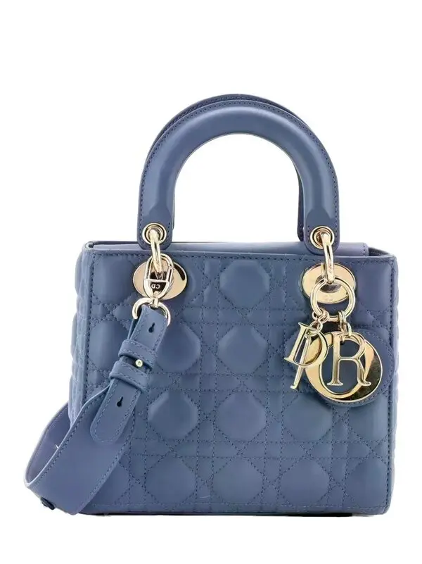 Dior My Abcdior Lady Bag Cannage Quilt Lambskin Crossbody Bag - Blue