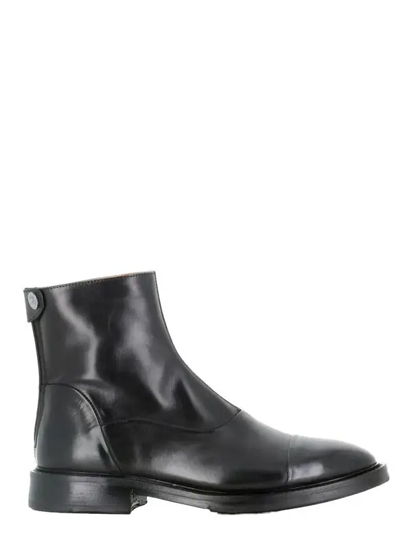 ALBERTO FASCIANI Leather Zip Boots - Black