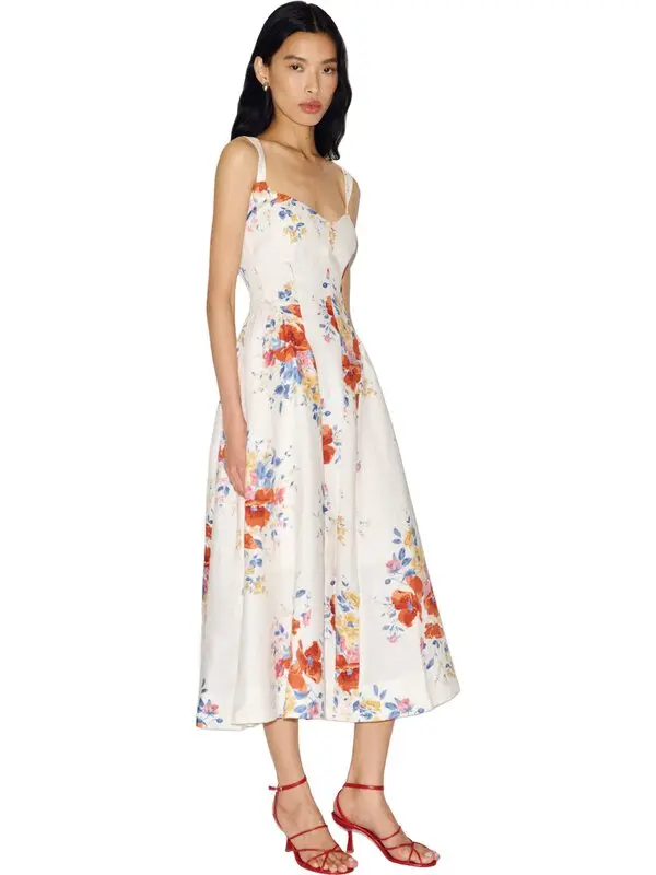 REFORMATION Birdie Linen Dress - Ivory