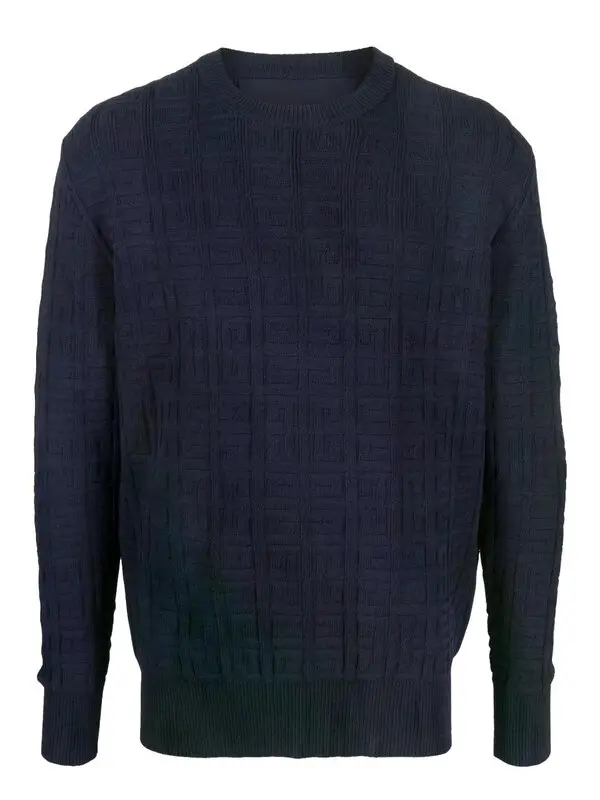 Givenchy 4g Patterned-knit Jumper - Blue
