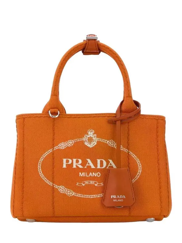 Prada Mini Jardinière Canvas Tote Bag - Orange