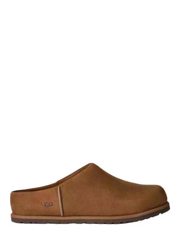 UGG Logo-detail Leather Flat Mules - Brown