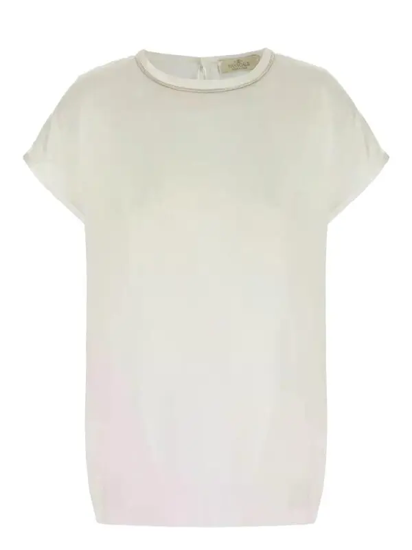 PANICALE Beaded Silk Top - White