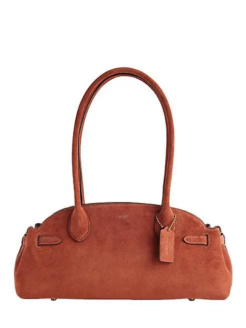 COACH Empire 34 Suede Shoulder Bag - Clay