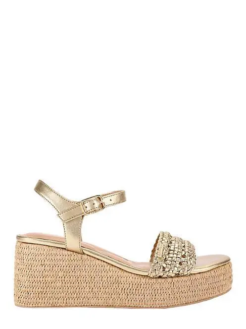 Carvela Portofino Faux-leather Flatform Sandals - Gold