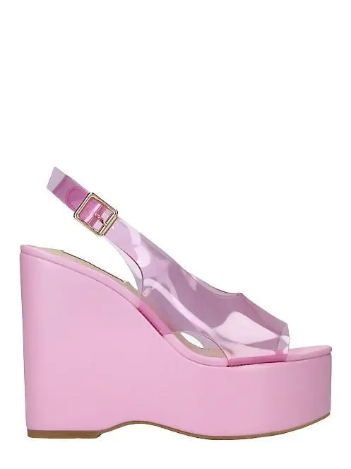 Steve Madden Scorcher Vinyl Wedge Sandals - Pink