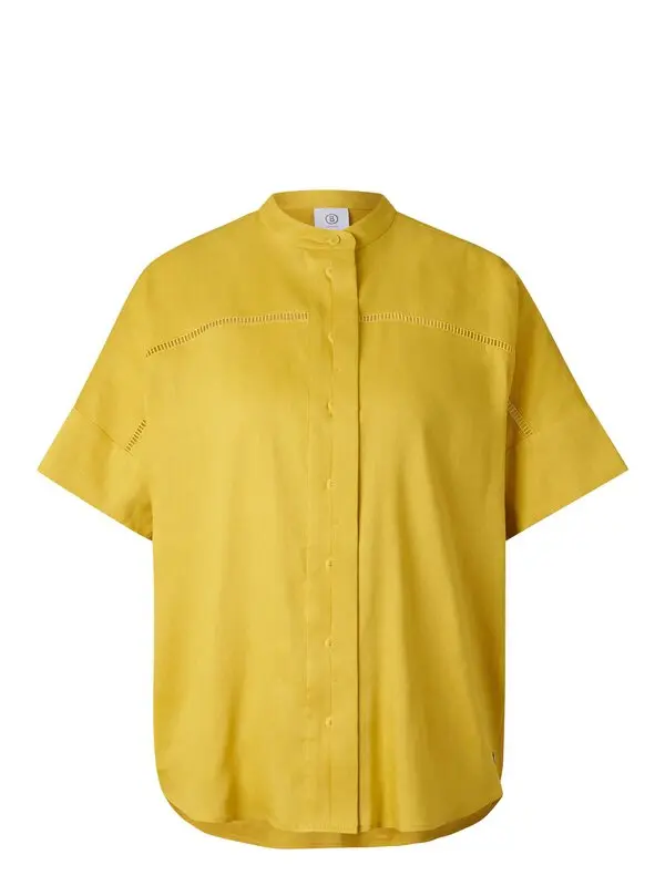 Bogner Cheryl Linen Blend Blouse - Yellow