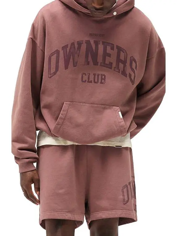REPRESENT Owners' Club Cotton Graphic Hoodie - Smoked Rose