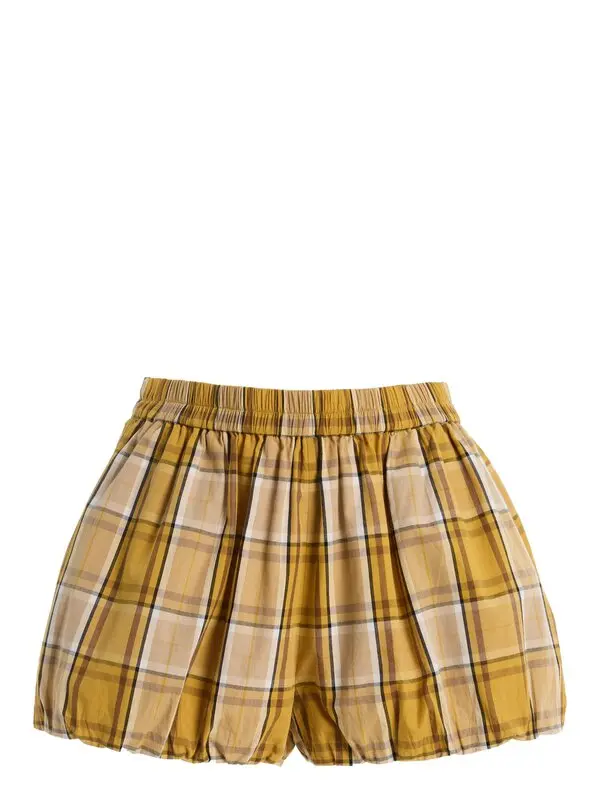 Sea Copeland Cotton Plaid Shorts - Yellow