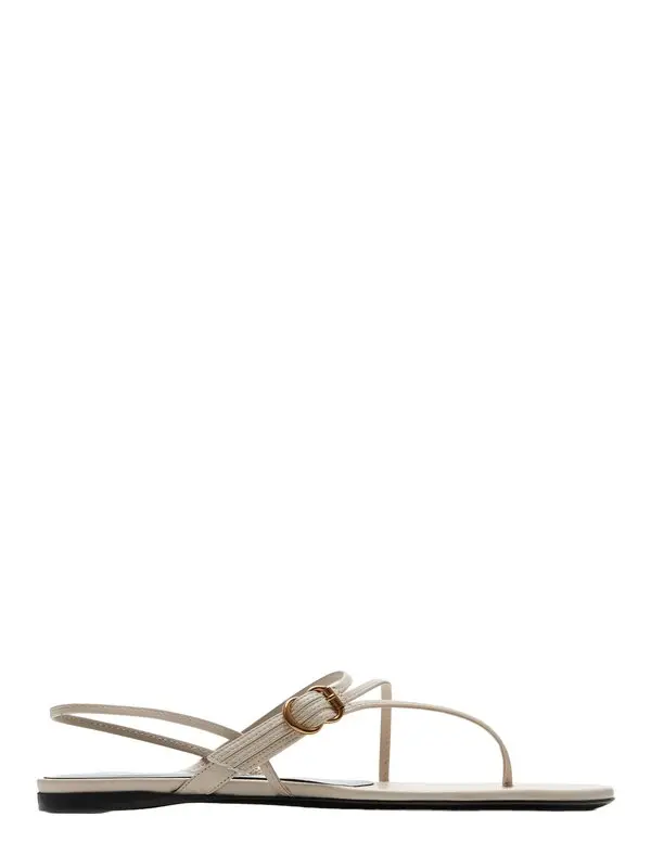 HERBERT LEVINE Starry-eyed Leather Slingback Sandals - Ivory