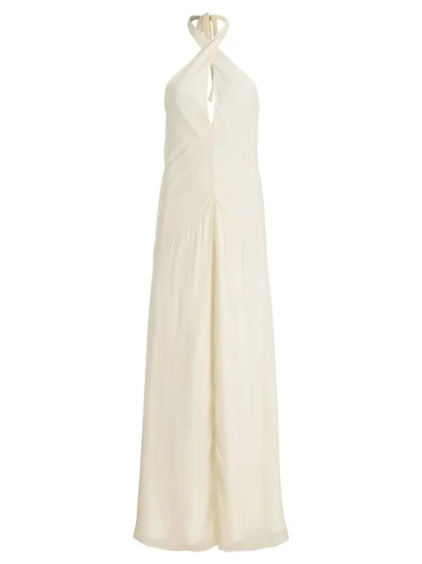 Staud Luma Crepe Maxi Dress - Ivory