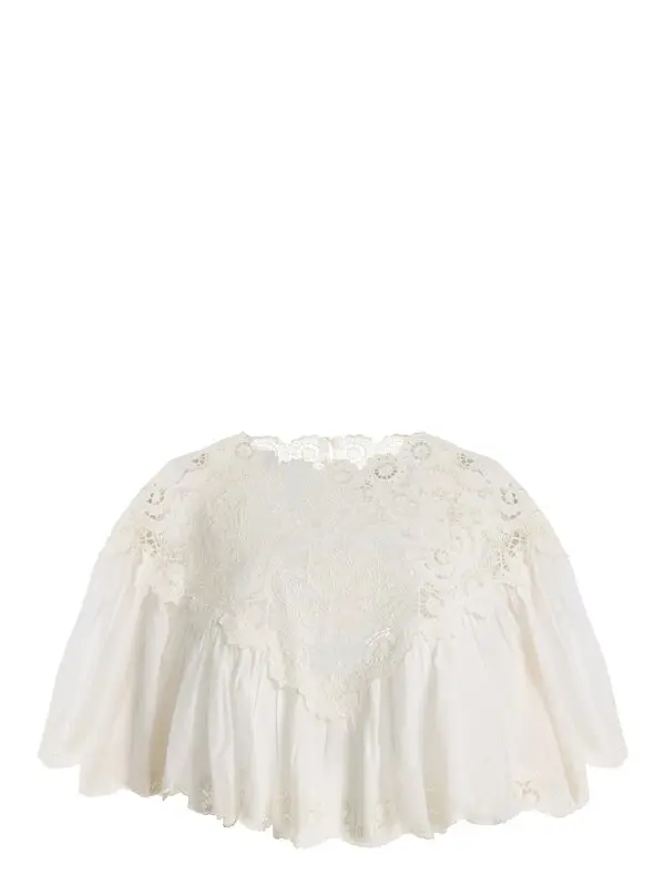 Sea Sofia Embroidered Cotton Top - Ivory