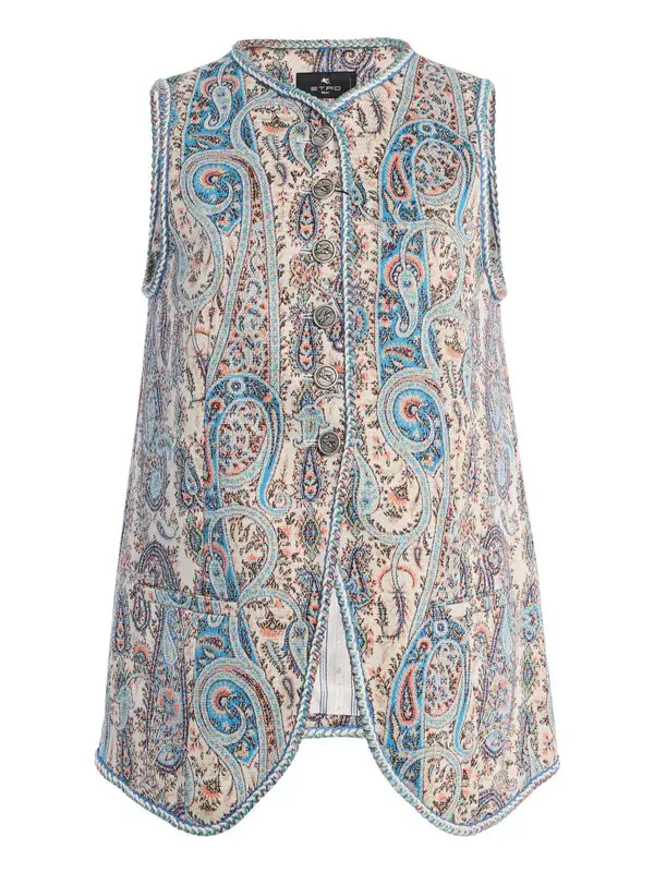 Etro Cotton-blend Jacquard Vest - Print
