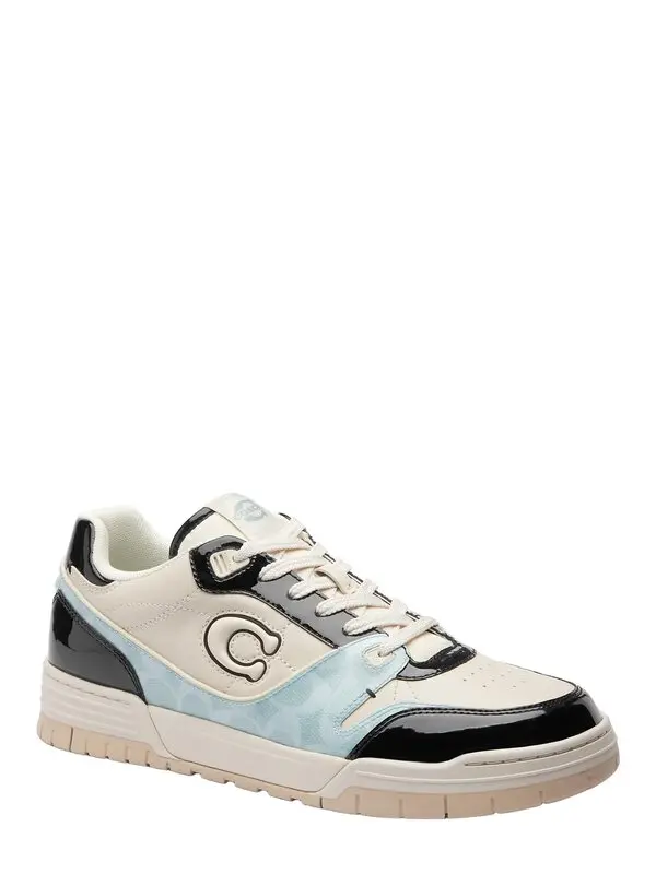 COACH Soho Signature Patent Sneakers - Sea Mist/black