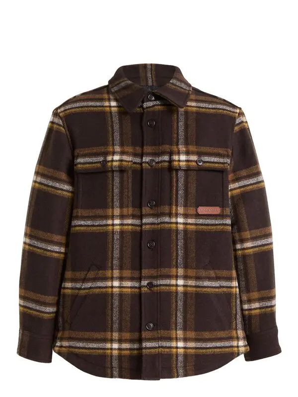 COACH Restored Tweed Shirt Jacket - Brown/multi