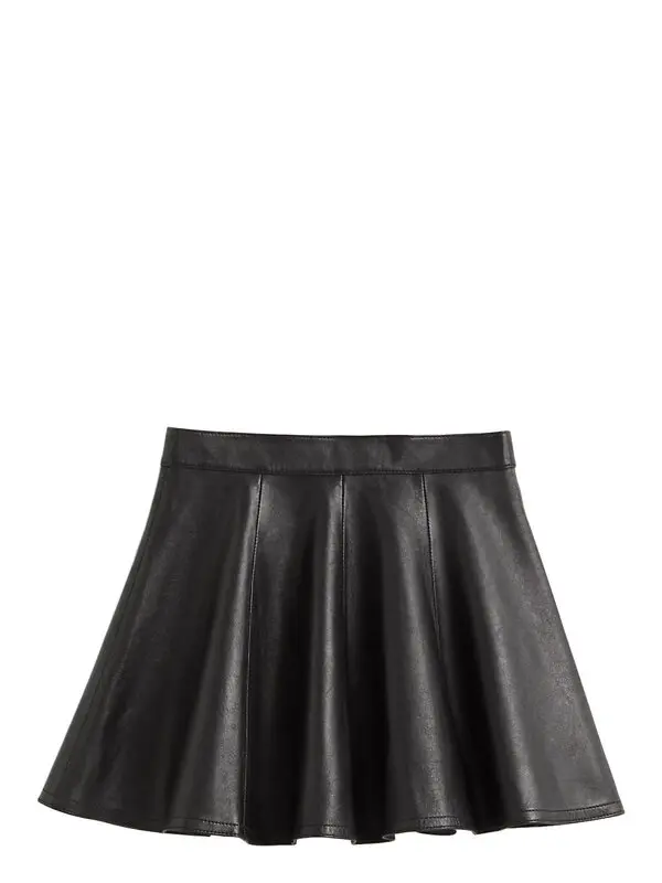 COACH Restored Leather Cheerleader Skirt - Black