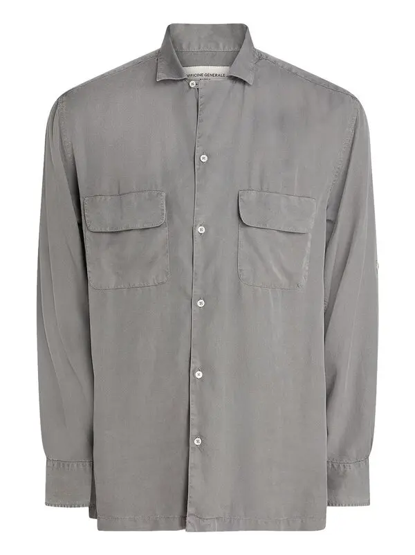 Officine Générale Leo Lyocelltwill Shirt - Gray