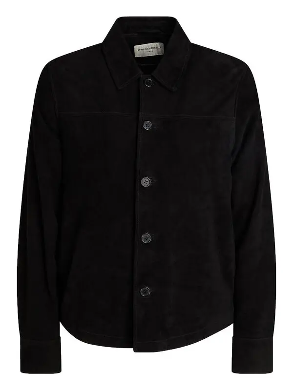 Officine Générale Andreas Suede Overshirt - Black