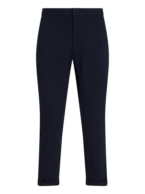 Officine Générale Joseph Wool-seersucker Pants - Navy