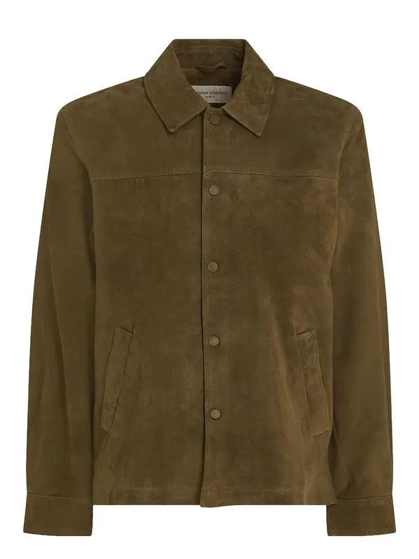 Officine Générale Silas Suede Jacket - Army Green