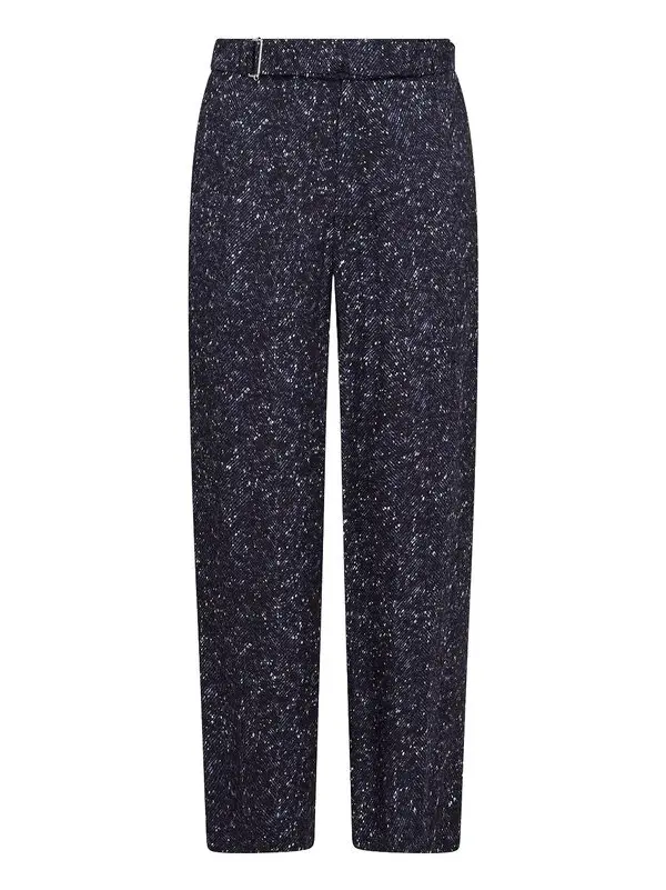 Officine Générale Nash Belted Printed Twill Pants - Midnight Blue
