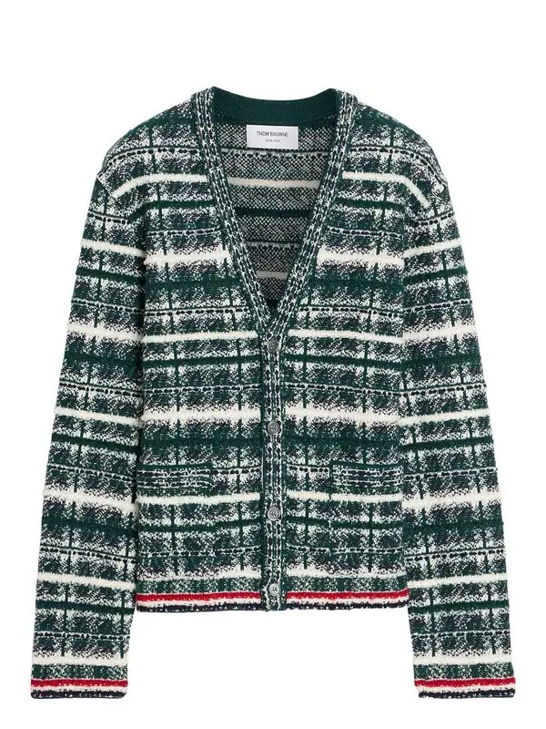 Thom Browne Jacquard-knit Wool-blend Jacket - Emerald