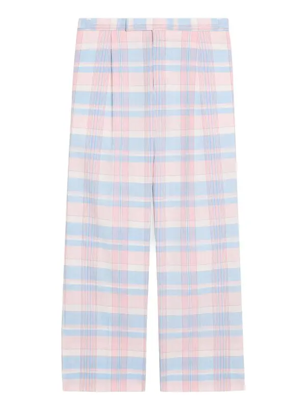 Thom Browne Checked Cotton Trousers - Baby Pink