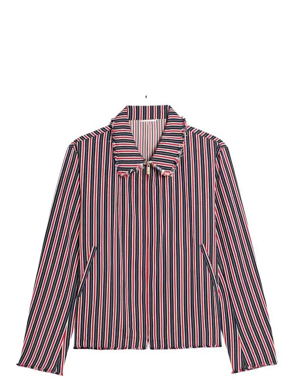 Thom Browne Frayed Striped Jacket - Red