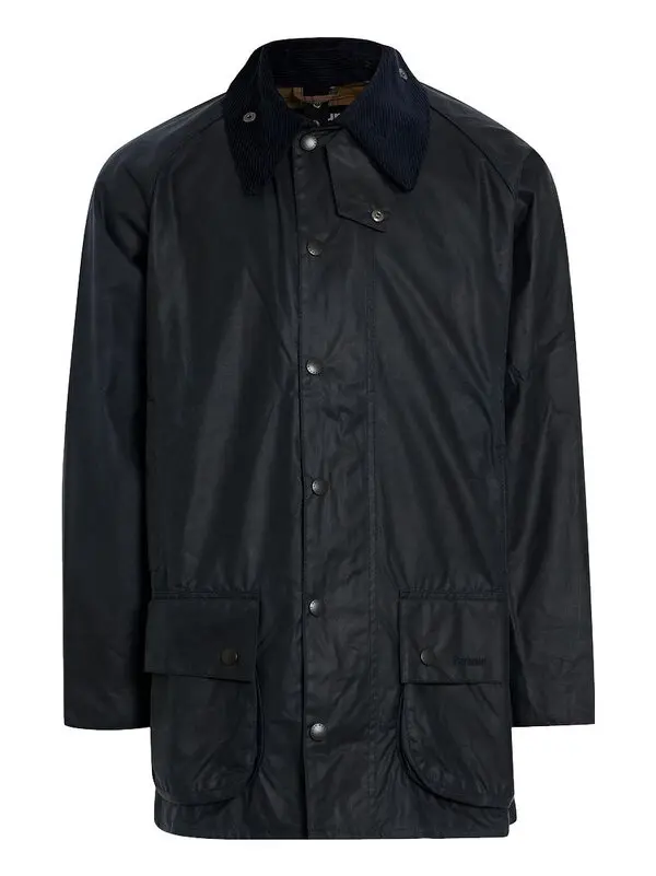 Barbour Beauford Corduroy-trimmed Waxed Cotton Jacket - Midnight Blue