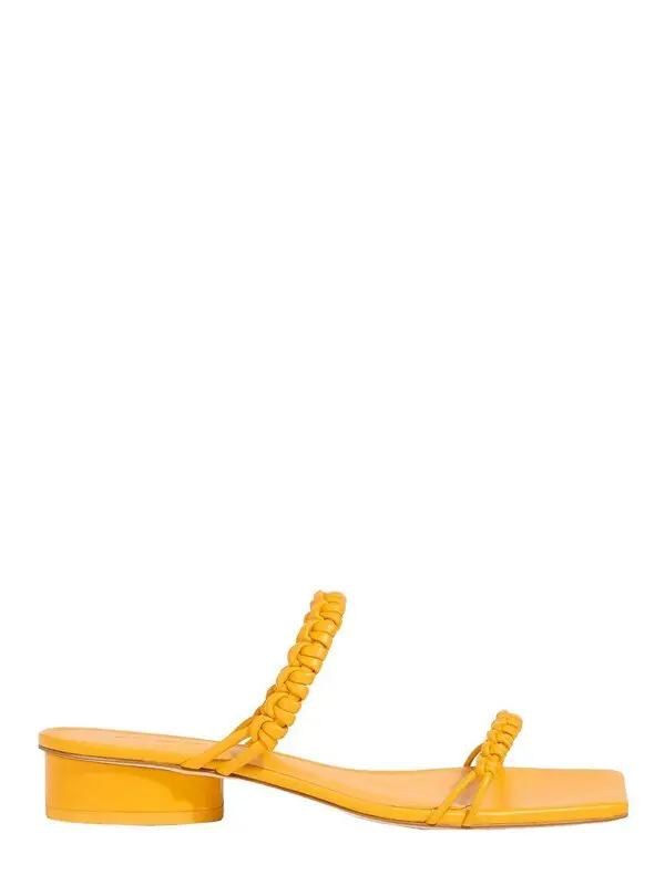 Cult Gaia Milo Woven Leather Mules - Marigold