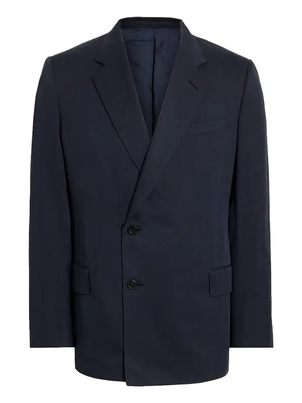 Dunhill Doublebreasted Cotton And Silkblend Blazer - Navy