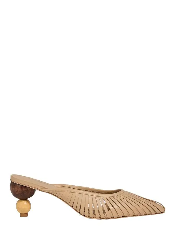 Cult Gaia Emma Leather Mules - Sand