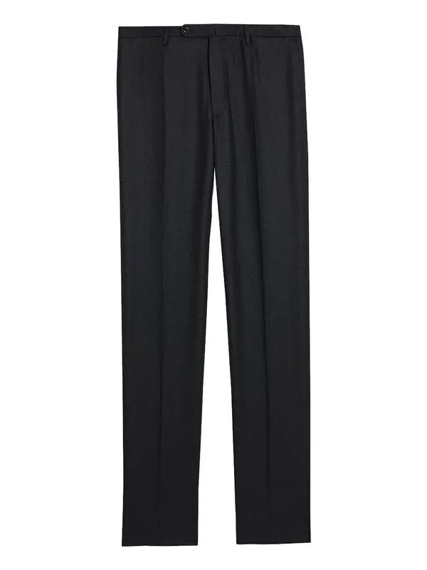 SLOWEAR Incotex Slim-fit Wool And Cashmere-blend Flannel Trousers - Charcoal