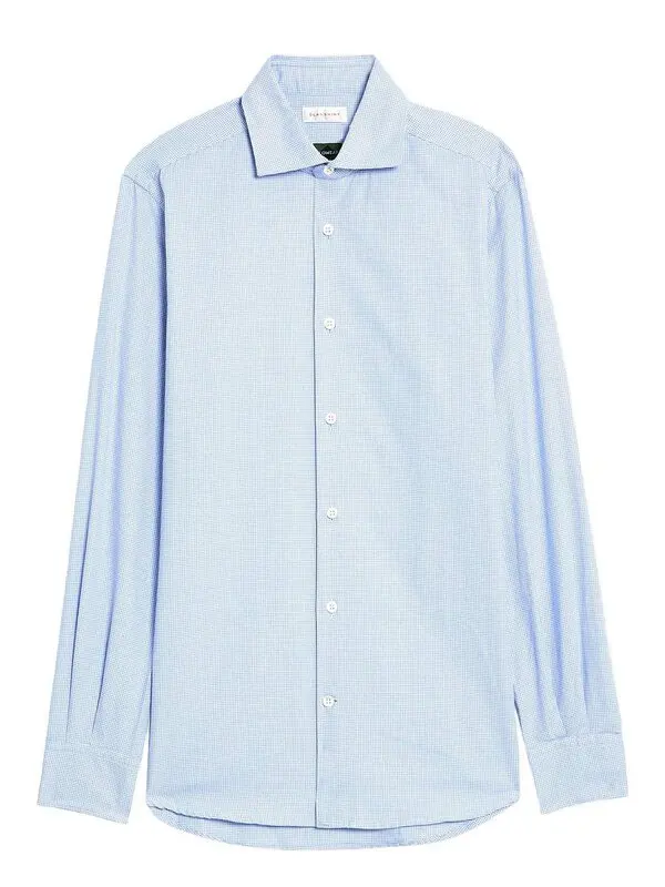 SLOWEAR Glanshirt Checked Cotton Shirt - Light Blue