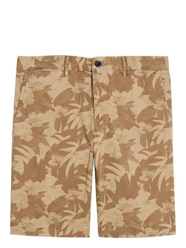 SLOWEAR Floral-print Cotton-blend Shorts - Beige