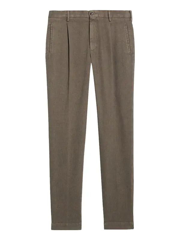 SLOWEAR Incotex Pleated Cotton-blend Twill Pants - Taupe