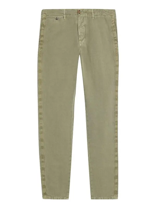 SLOWEAR Incotex Tapered Linen And Cotton-blend Pants - Sage Green