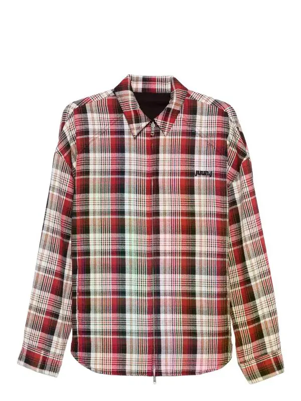 JUUN.J Plaid Zip-up Jacket - Red