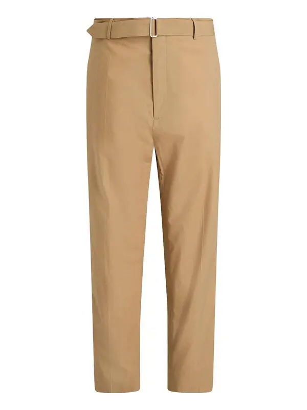Officine Générale Owen Belted Cotton-poplin Pants - Sand