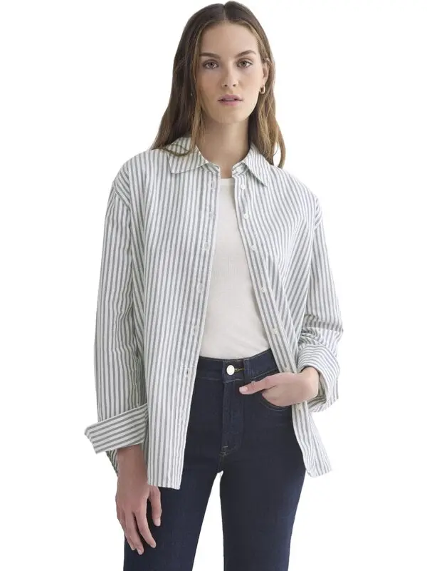 Everlane Everyday Oxford Shirt - Bone/navy