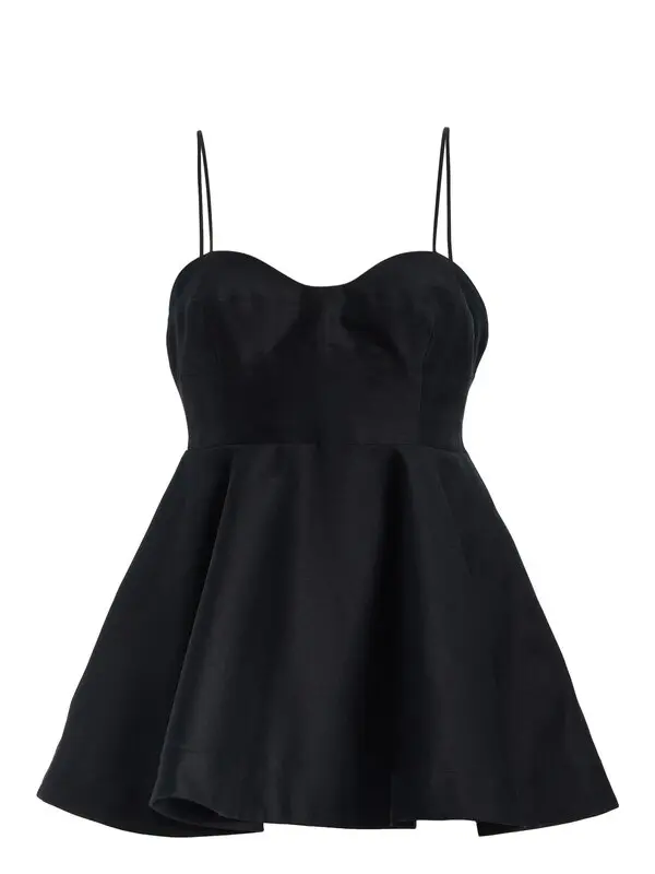 RÓHE Wool-silk Bustier Peplum Top - Black
