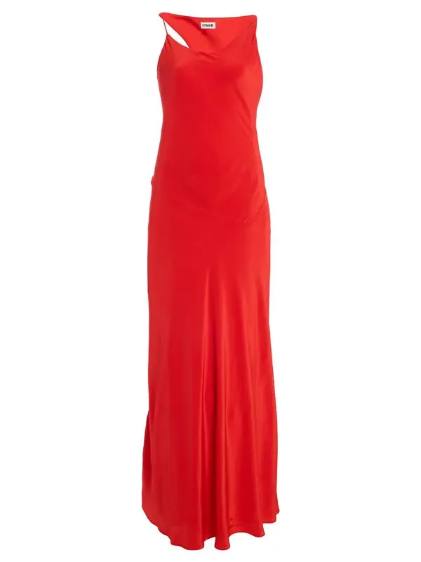 Staud Toluca Silk Maxi Dress - Red