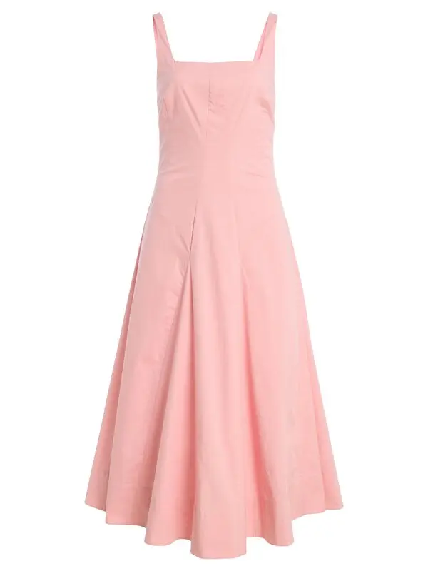 Staud Willow Stretch-cotton Midi Dress - Pink