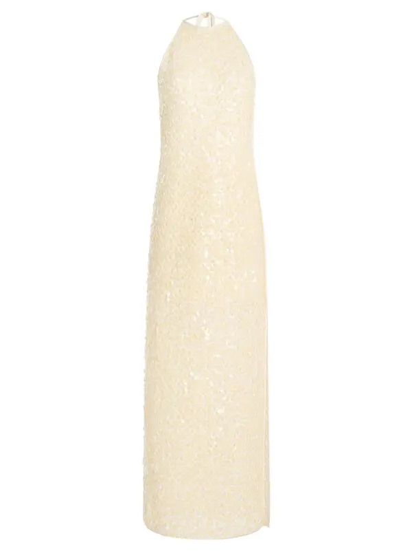 Significant Other Elliott Sequined Halterneck Maxi Dress - Yellow