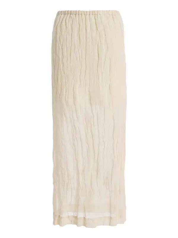 RÓHE Textured Cotton-blend Maxi Skirt - Ivory