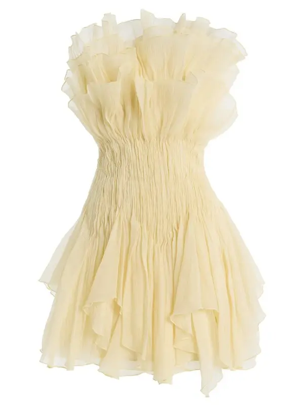 Aje Nisha One-shoulder Organza Mini Dress - Yellow