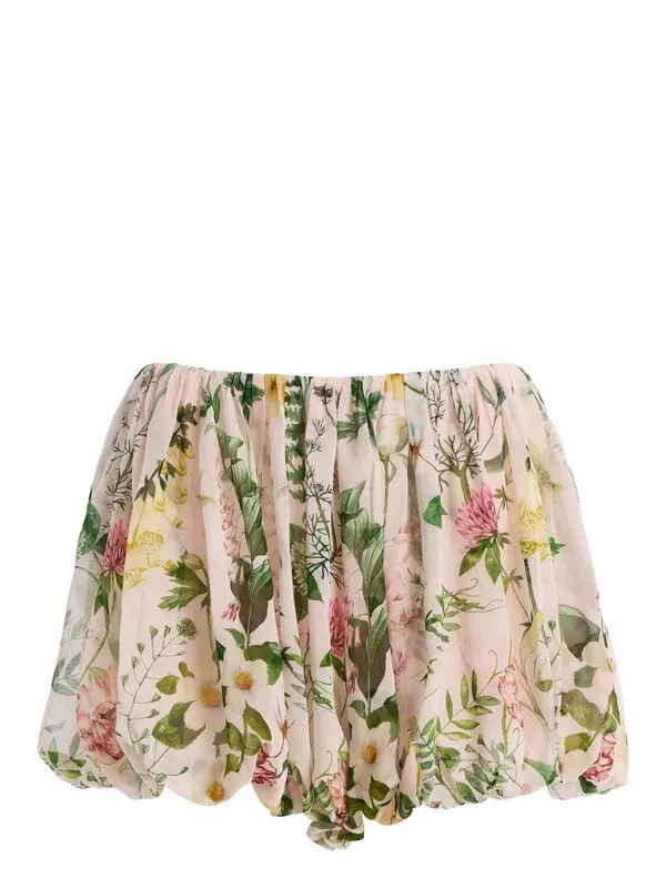 Cara Cara Bloom Floral Silk-chiffon Shorts - Pink