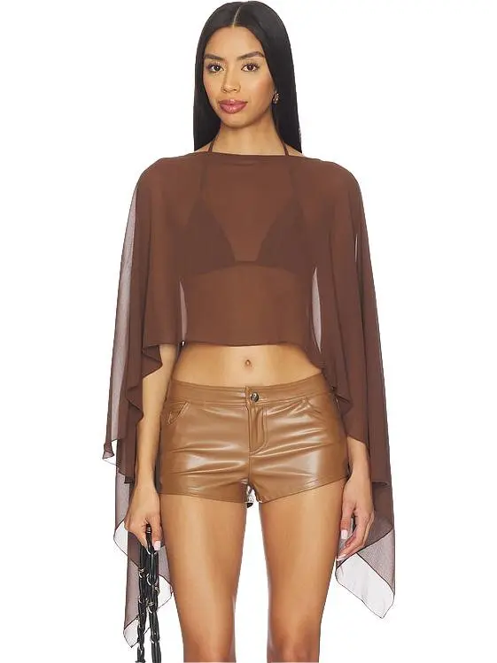Superdown Amaya Cape Top - Brown